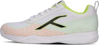 Hundred Mixte Blade Lite Badminton Shoes, White/Lime/Orange/Black, 42 EU