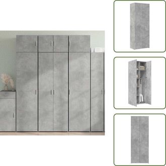 vidaXL The Living Store Highboard Betongrau 70x42,5x185 cm Holzwerkstoff - Holzwerkstoff