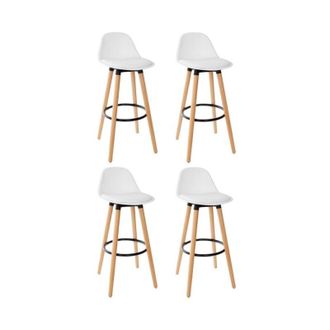 Atmosphera Atmosphera - Lot de 4 Tabourets de Bar Maxon 91cm Blanc