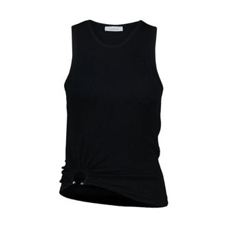 Paco Rabanne Rippstrick-Tanktop mit D-Ring-Detail - - Tops - Damen - Schwarzk - S