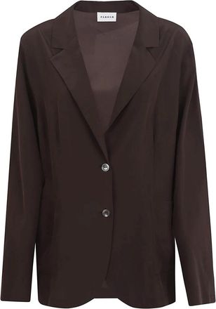 P.A.R.O.S.H. P.a.r.o.s.h., Femme, Vestes, Brun, Taille: 40 FR Giacca in crep de chine di seta