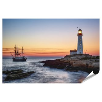 Islandburner Prime XXL Bild Poster Schiff Leuchtturm Schiff Leuchtturm Premium Bilder Fotodruck