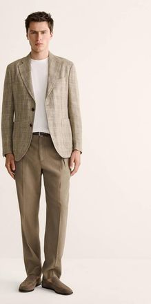 Mango Pantalon regular-fit pinces kaki - Homme - 40 - MANGO MAN