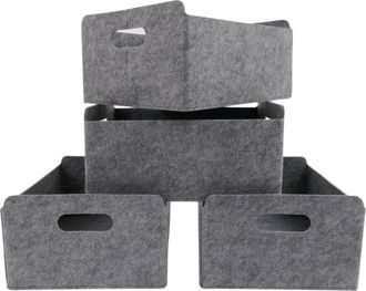 CB Home & Style Aufbewahrungsset Filz 4er Set 25x31x15cm Organizer Filzkörbe Schubladen Büro Bad Aufbewahrungskorb (4)