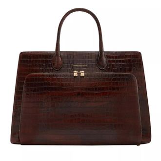 Isabel Bernard Shopper & Totes - Honor&eacute; Nadine Croco Brown Calfskin Leather Handbag - Gr. unisize - in Braun - f&uuml;r Damen