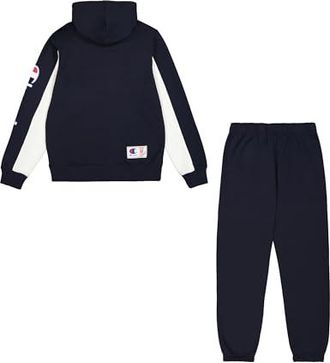 Champion Legacy Retro Sport (220412) -Soft Compact Powerblend Fleece Hooded Survêtement, Bleu (BS501), S Homme