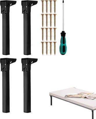 Generico Klappbare Tischbeine - 4 Beine für Laptop-Schreibtisch - Füße mit Gummischutz für Schrank, Sofa, Kommode, Kleiderschrank