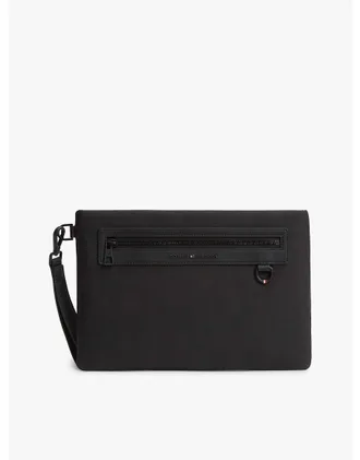 Tommy Hilfiger Pochette avec logo en m&eacute;tal ton sur ton - Noir