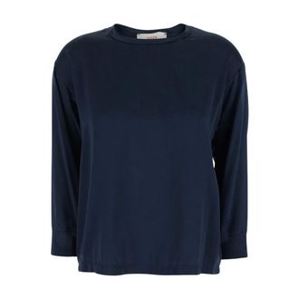 Jucca Femme, Sweatshirts et sweats &agrave; capuche, Bleu, Taille: 42 FR Round Neck Long Sleeves Top