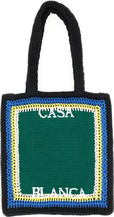 Casablanca Unisex Crochet Bag Green Main: Cotton Handbags Hand