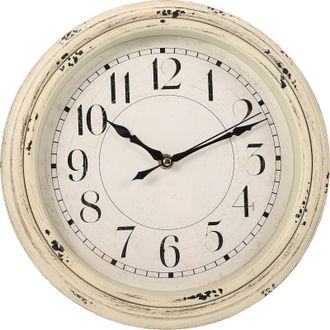 Milisten Gro&szlig;e Wanduhr Retro Landhausstil Leise Quarzuhr Beige 30cm f&uuml;r Wohnzimmer Schlafzimmer K&uuml;che