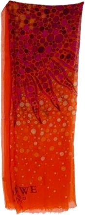 Loewe &Eacute;charpe pr&eacute;-achet&eacute;e &agrave; imprim&eacute; vibrant en orange modal - Femme - Pre-owned - Orange - Taille: ONE Size