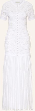 Sandro Sandro Kleid Mit Spitze Und Schmuckperlen weiss