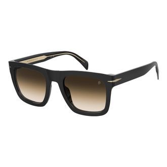 Eyewear by David Beckham Flache Sonnenbrille Schwarz/Braun Get&ouml;nter Stil - - Accessories - Herren - Schwarzk - 56 MM