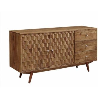 Massivmoebel24 Sideboard Akazie 145x42x75 natur lackiert MOSAYK 106