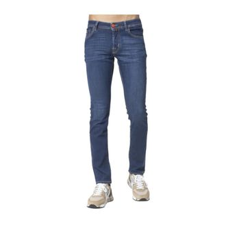 Jacob Cohen Slim Fit Blue Jeans mit orangen Details - - Jeans - Herren - Blau - W40