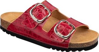 Dr. Scholls Scholl NOELLE Leather Croco Print Dark Red