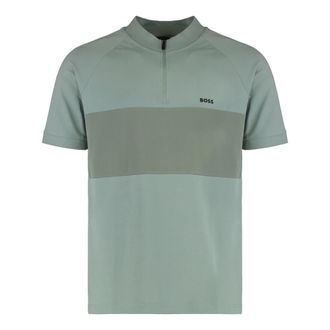 HUGO BOSS Polo-Shirt aus Baumwollmischung mit Blockstreifen - - Tops - Herren - Gr&uuml;n - XS