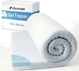 Allyson 8cm Memory Schaum Matratzen Topper 180x200cm - Orthop&auml;discher Matratzentopper f&uuml;r R&uuml;ckenschmerzen, Druckentlastung & Tiefschlaf. Atmungsaktiv, Waschba