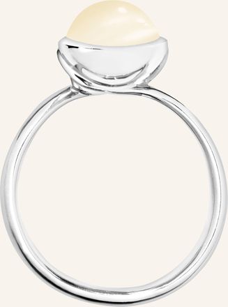 Tamara Comolli Tamara Comolli Ring Ring Bouton Small Moonstone Sand/White Aus 18k Wei&szlig;gold Mit Sand Mondstein silber