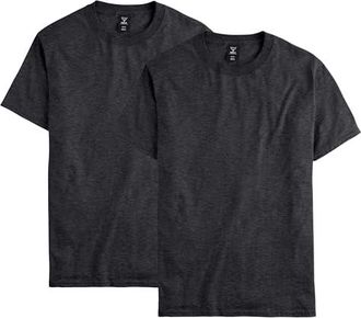 Hanes Mens Short Sleeve Beefy-t (Pack of 2), Charcoal Heather, 2XL