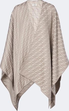 Fendi Poncho FF aus einem Woll- und Seidengemisch