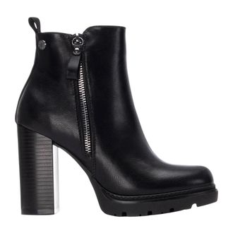 Refresh Schwarze Stiefeletten mit Doppelrei&szlig;verschluss - - Shoes - Damen - Schwarzk - 38 EU