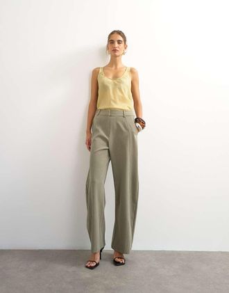 Topshop pantalon ajust&eacute; coupe horseshoe en sauge-Neutre