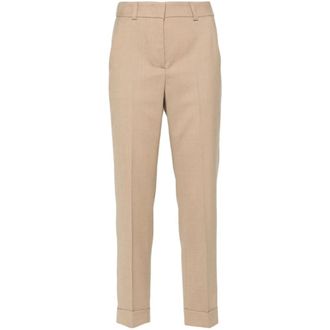 PESERICO Beige Wollmischung Slim Fit Hose - - Trousers - Damen - Beige - 2XL