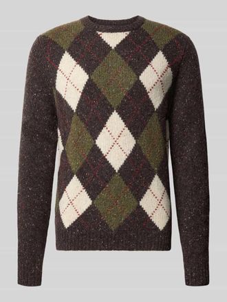 Fynch-Hatton Regular Fit Strickpullover mit Karomuster