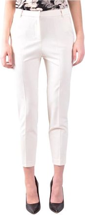 Pinko Pinko, Femme, Pantalons, Blanc, Taille: 42 FR Pantalon Uni avec Fermeture &Eacute;clair et Bouton