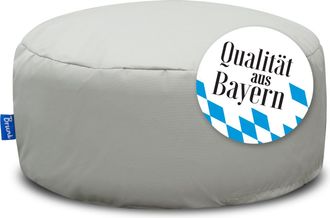Bruni Pouf Sitzhocker M in Felsgrau - runder Sitzpouf, Indoor und Outdoor als Fu&szlig;hocker, Yoga-Sitzkissen, Meditationskissen geeignet, in Deutschland geferti