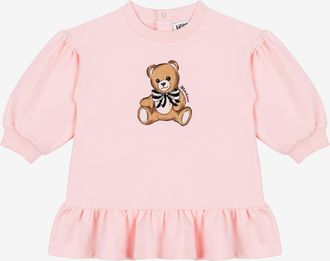 Moschino Moschino - Robe en peluche de coton Teddy Bear - Rose