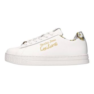 Versace Jeans Couture Femme, Chaussures, Blanc, Taille: 40 EU Baskets &agrave; imprim&eacute; logo