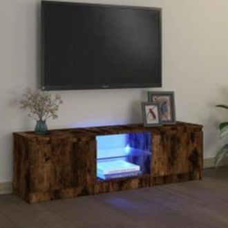 Les Tendances Meuble TV avec lumi&egrave;res LED ch&ecirc;ne fum&eacute; 120x30x35,5