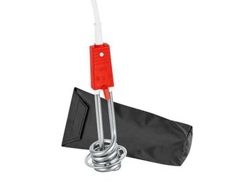 Rommelsbacher Reisetauchsieder RT 350 - wärmeisolierter Griff, Überhitzungsschutz, 350 Watt, Etui (Farbe variabel), Edelstahl