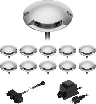 LEDs Com LED Boden-Aufbau-Leuchte Bunda, 1-flammig, für außen, befahrbar, warm-weiß, 11er Set