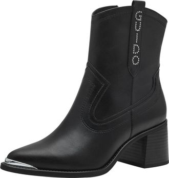 Marco Tozzi by Guido Maria Kretschmer Damen Stiefeletten mit Absatz Cowboy Spitz, Schwarz (Black), 40 EU