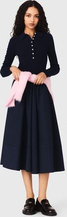 Maje Rippstrickpullover Mit Polokragen - Marineblau - Maje