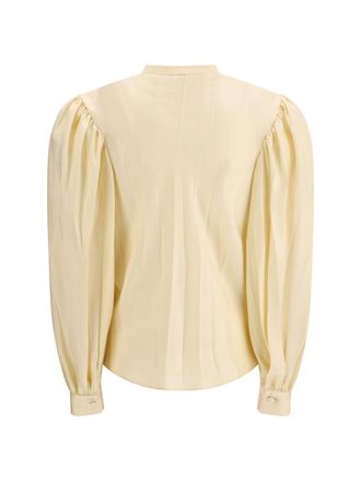 Gucci Womens Silk Twill Shirt Mat Beige