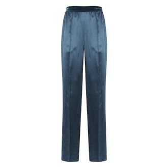 Tom Ford Pantalon de pyjama en satin de soie toucher p&ecirc;che - Femme - V&ecirc;tements de nuit et de d&eacute;tente - Bleu - Taille: 38 FR