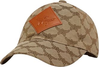 MCM Mcm, Homme, Accessoires, Beige, Taille: ONE Size Beige Denim Jacquard Cap Lauretos Monogram