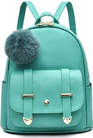 I Ihayner Mini sac &agrave; dos tendance fille, sac &agrave; dos femme, adolescente, sacs &agrave; main en cuir PU, sac &agrave; dos &agrave; pompon, sac &agrave; bandouli&egrave;re, turquoise, Small, Classiqu