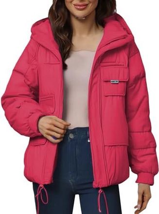 Generic Doudoune matelassée pour femme, manteau chaud dhiver pour femme, veste ample rembourrée pour femme, manteau épais avec poches pour le travail, la marc