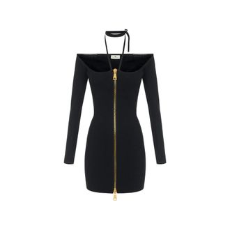 Elisabetta Franchi Minikleid aus Milano-Strick - - Dresses - Damen - Schwarzk - XL