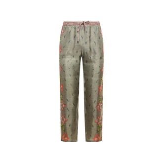 Pierre-Louis Mascia Femme, Pantalons, Vert, Taille: 40 FR Printed Silk Pantalons