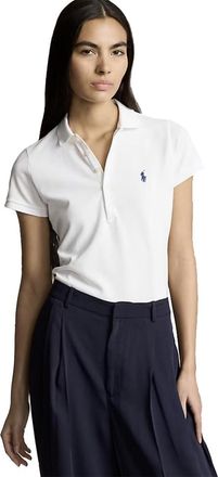 Ralph Lauren Elastisches Poloshirt f&uuml;r Damen (FR/ES, Buchstaben, M, Regular, Wei&szlig;)