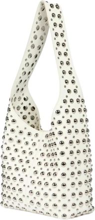 Liviana Conti Femme, Sacs, Blanc, Taille: ONE Size Sac Hobo avec clous