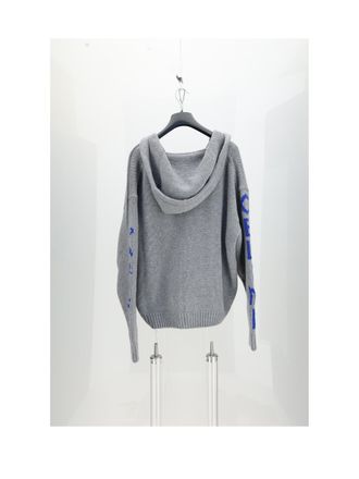 Celine Fleece Wool Hooded Cardigan - Gray