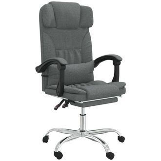 vidaXL B&uuml;rostuhl mit Massagefunktion Dunkelgrau Stoff vidaXL